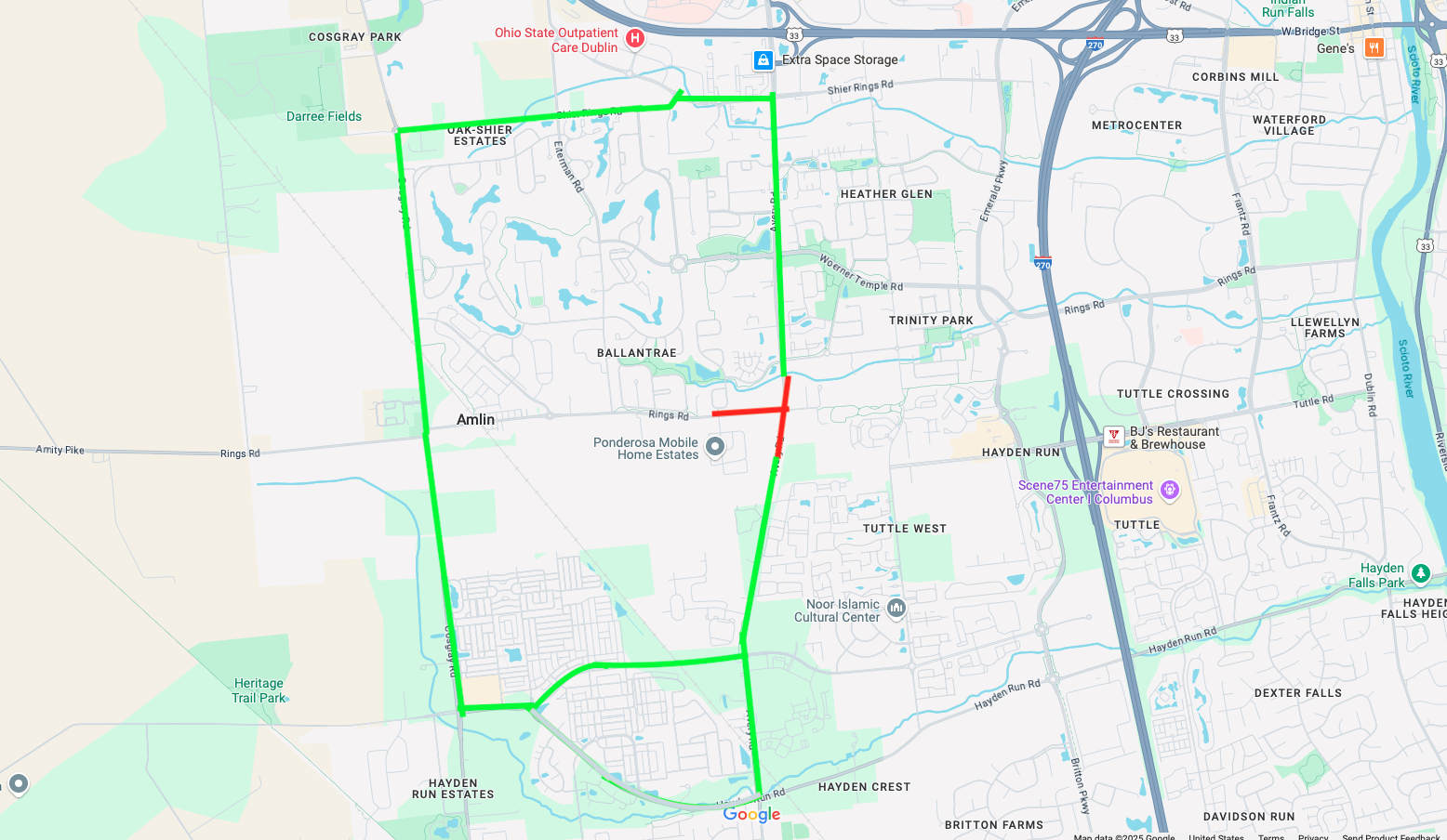 Avery Road/Rings Road/Cara Road Roundabout – City of Dublin, Ohio, USA